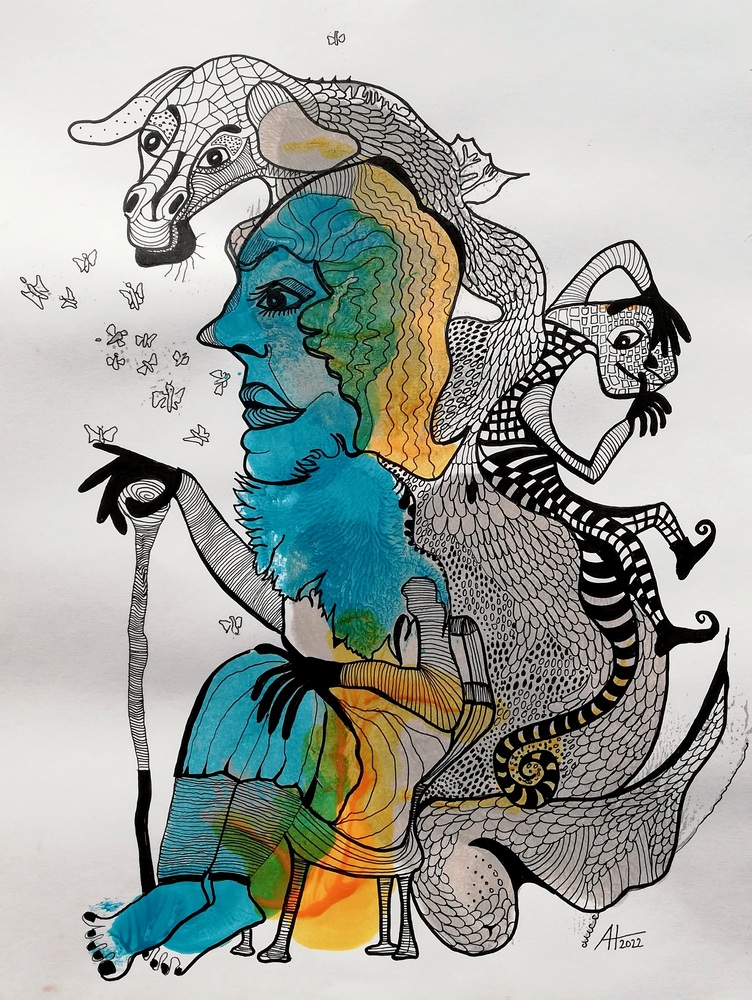 Pilo, Francesco und Lady Blue – ATELIER ANJA HÜHN – KUNST IN PRAXIS